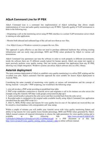 AQuA Wiki - enabling voice quality monitoring in Asterisk | PDF