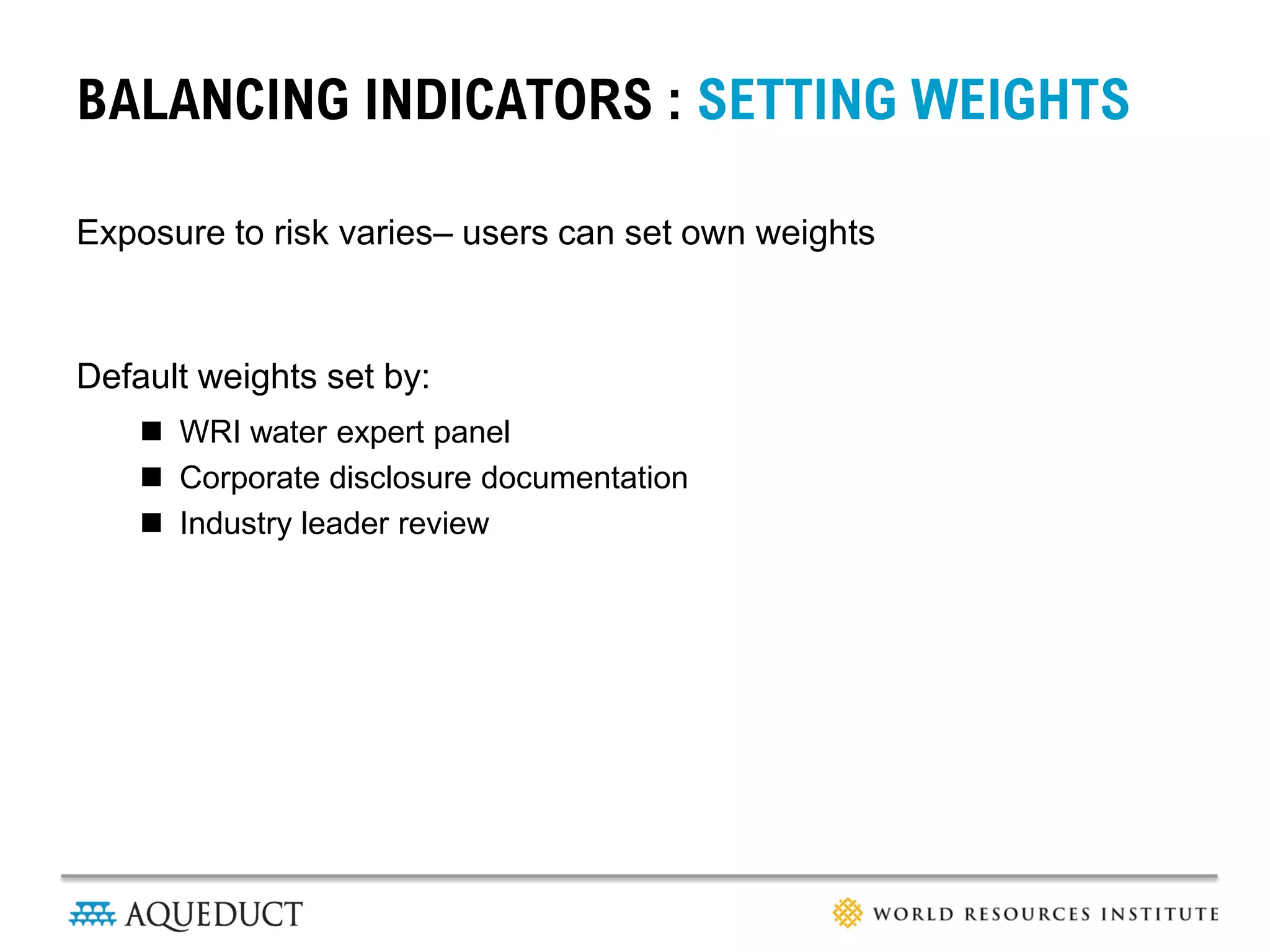 WRI's Aqueduct Global Water Risk Mapping: Data & Methodology | PDF