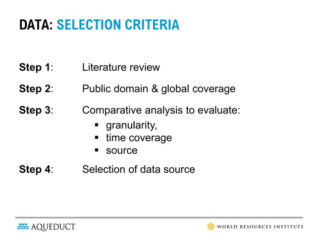 WRI's Aqueduct Global Water Risk Mapping: Data & Methodology | PDF