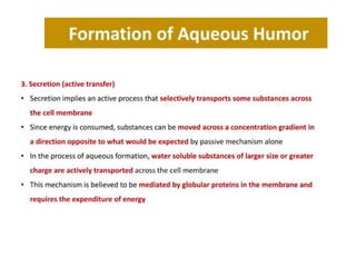 Aqueous-biochemistry , aqueous humor biochemical components | PPTX