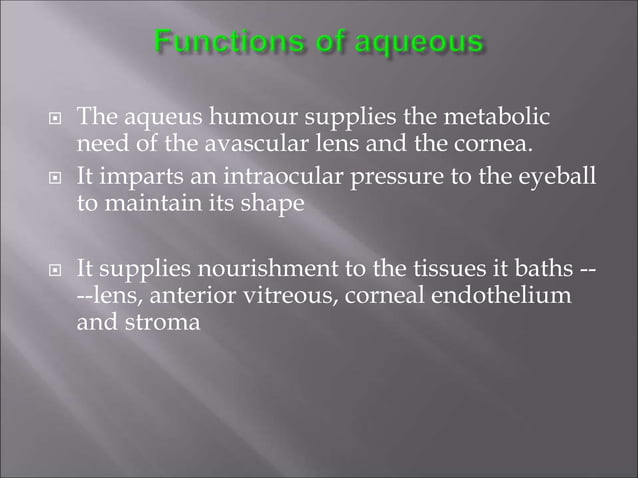 AQUEOUS 1.anatomy of eye by dr aznat ullah | PPT