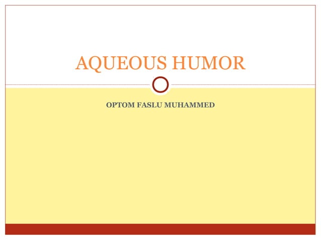 Aqueous humor | PPT