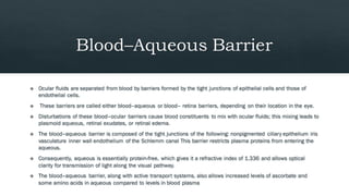 Aqueous Humor Biochemistry- Ocular Biochemistry | PPT