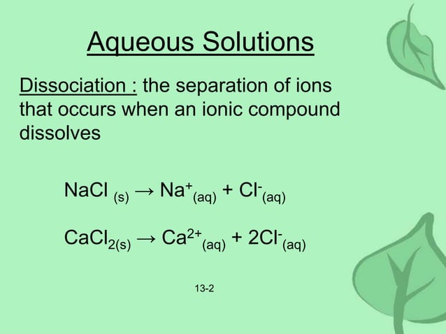 Aqueous Solutions Notes Aqueous Solutions Notes | PPT