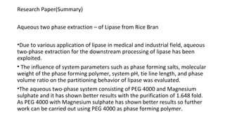 Aqueous two phase extraction | PPT