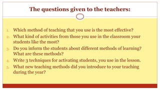 A questionnaire for teachers parents and students | PPT