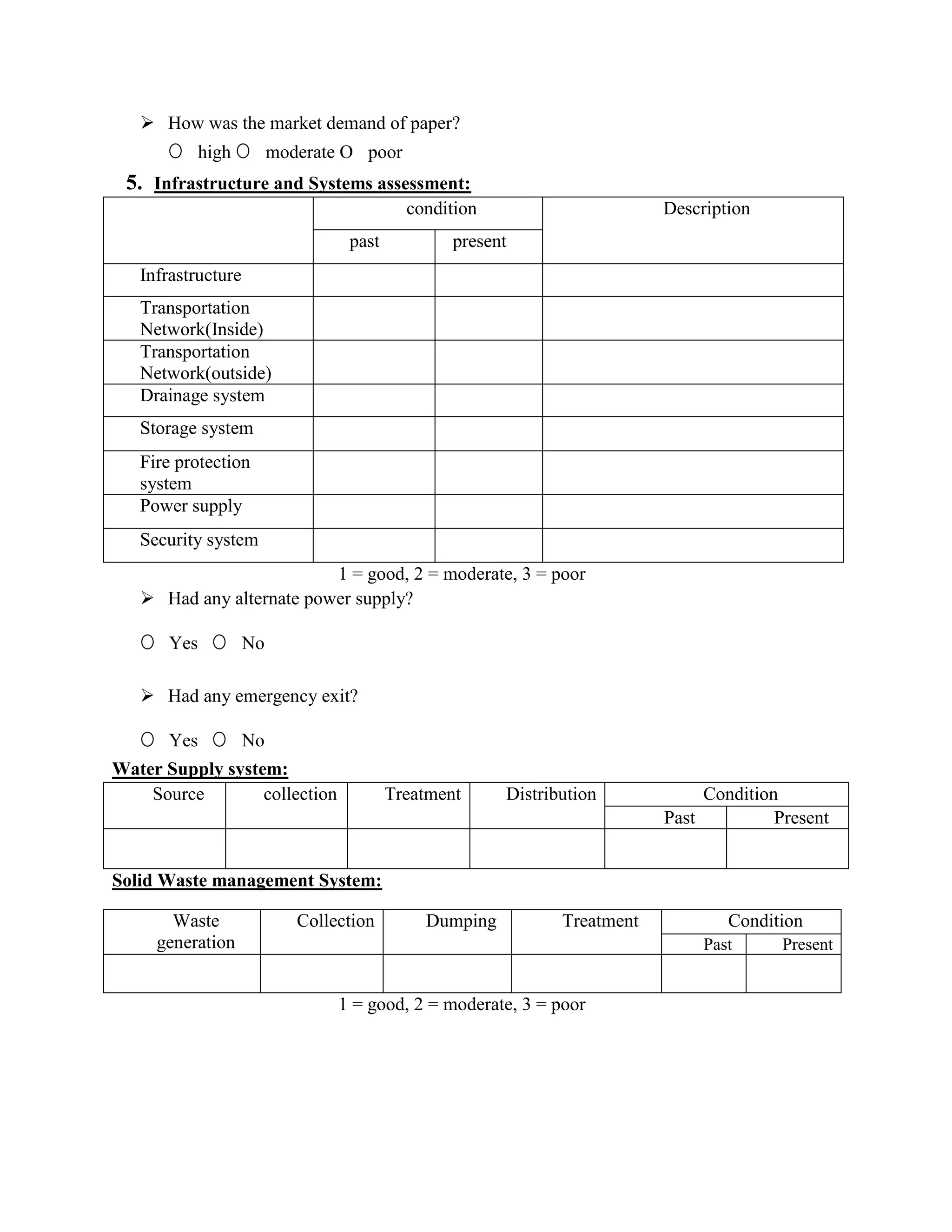 A Questionnaire Template for Industrial Revitalization | PDF