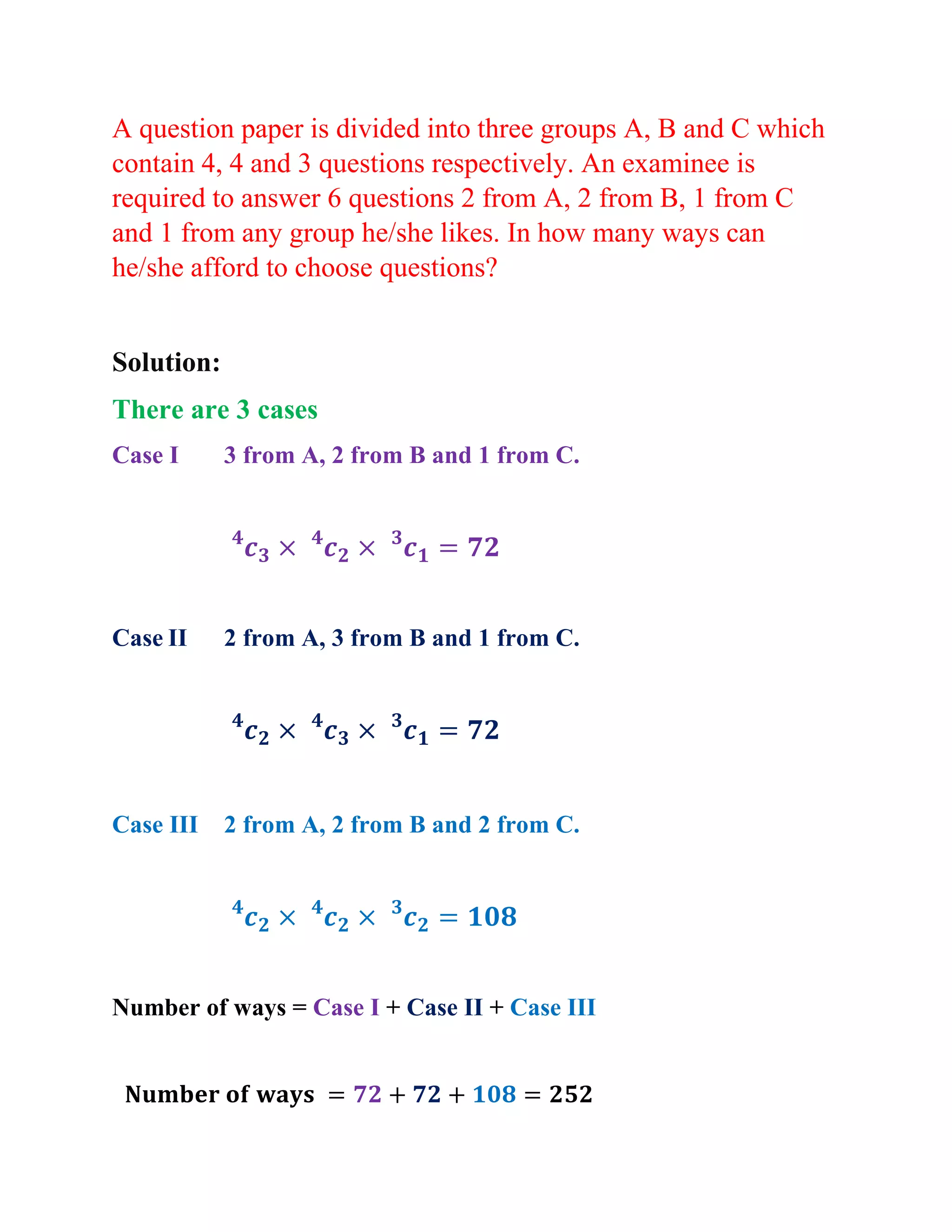 A question paper is divided into three groups A.docx
