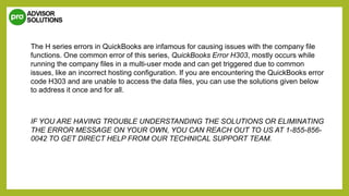 A Quick And Easy Guide To Resolve QuickBooks Error H303 | PPT