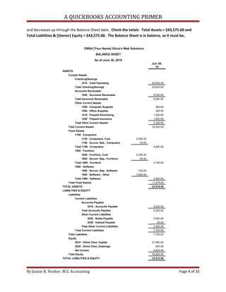 A quickbooks accounting primer | PDF