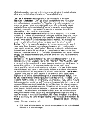 A Quick Email Etiquette Education | DOC