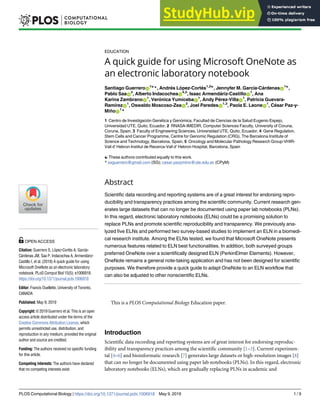 A Quick Guide For Using Microsoft OneNote As An Electronic Laboratory ...