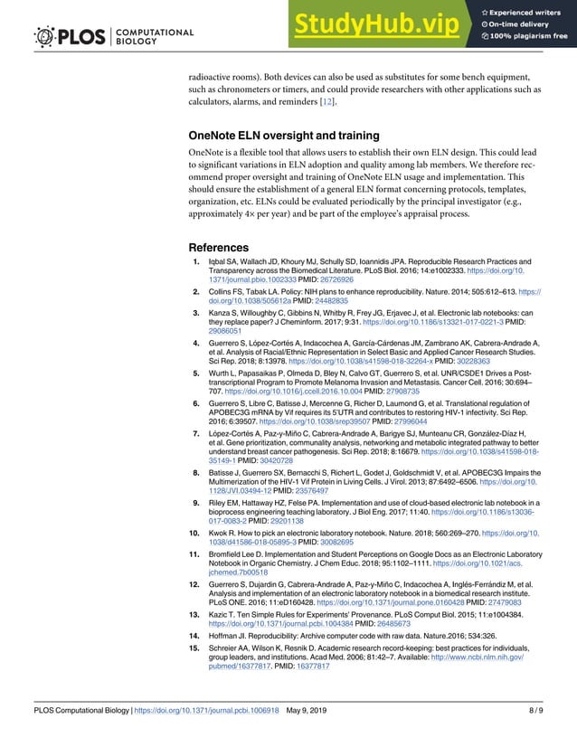 A Quick Guide For Using Microsoft OneNote As An Electronic Laboratory ...
