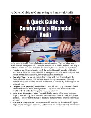 7 Steps to Conducting a Financial Audit | The Enterprise World | PDF