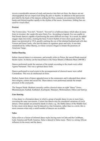 A quick guide to dance | DOCX