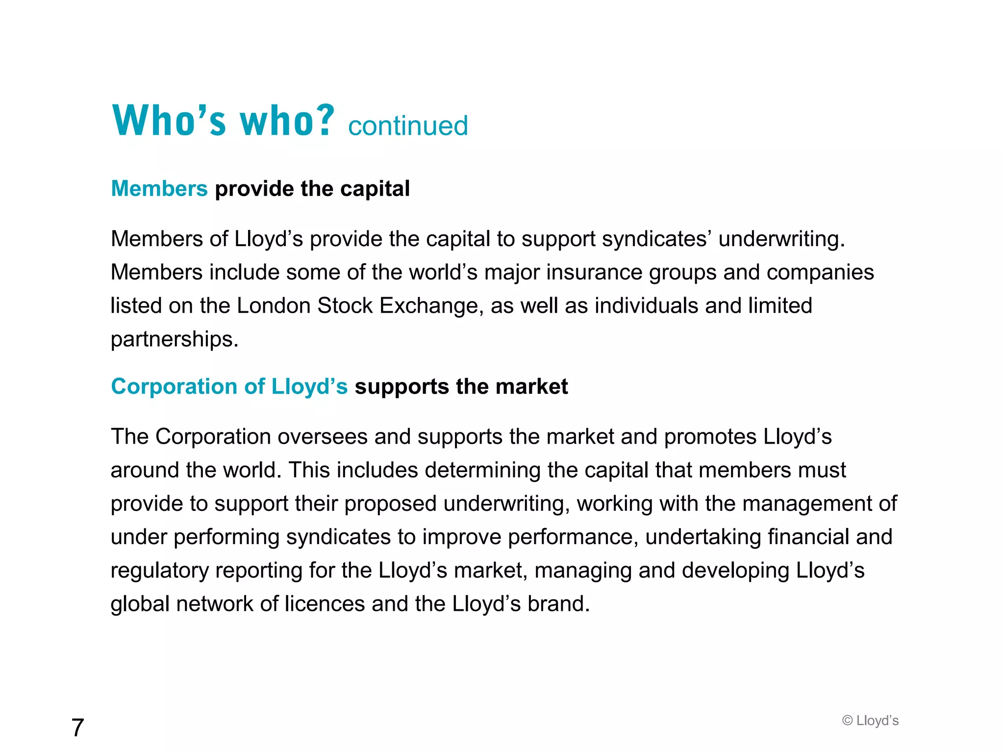 A quick guide to Lloyd's April 2010 | PPT