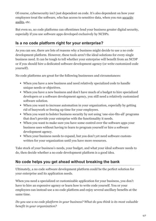 A Quick Guide to No Code Platforms | PDF