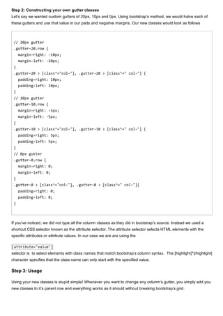 A quick guide to resizing bootstrap's gutter width | PDF