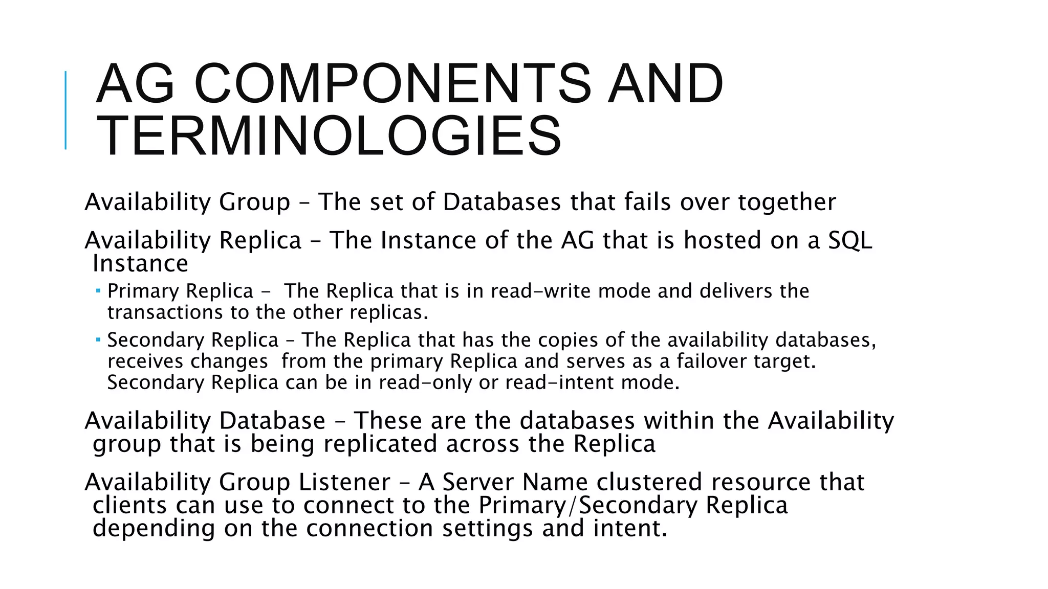 A Quick Guide to Sql Server Availability Groups | PPTX