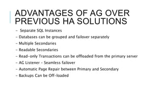 A Quick Guide to Sql Server Availability Groups | PPTX
