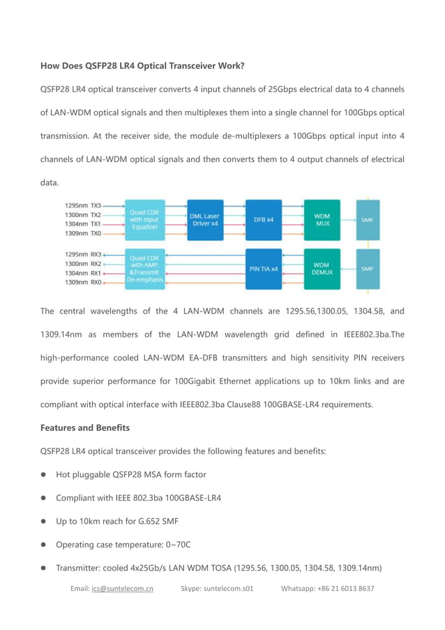 A Quick Guide to Understanding QSFP28 LR4 Optical Transceiver | PDF