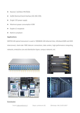 A Quick Guide to Understanding QSFP28 LR4 Optical Transceiver | PDF