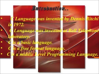 A quick introduction to c programming | PPT