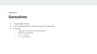 A quick introduction to go | PPT