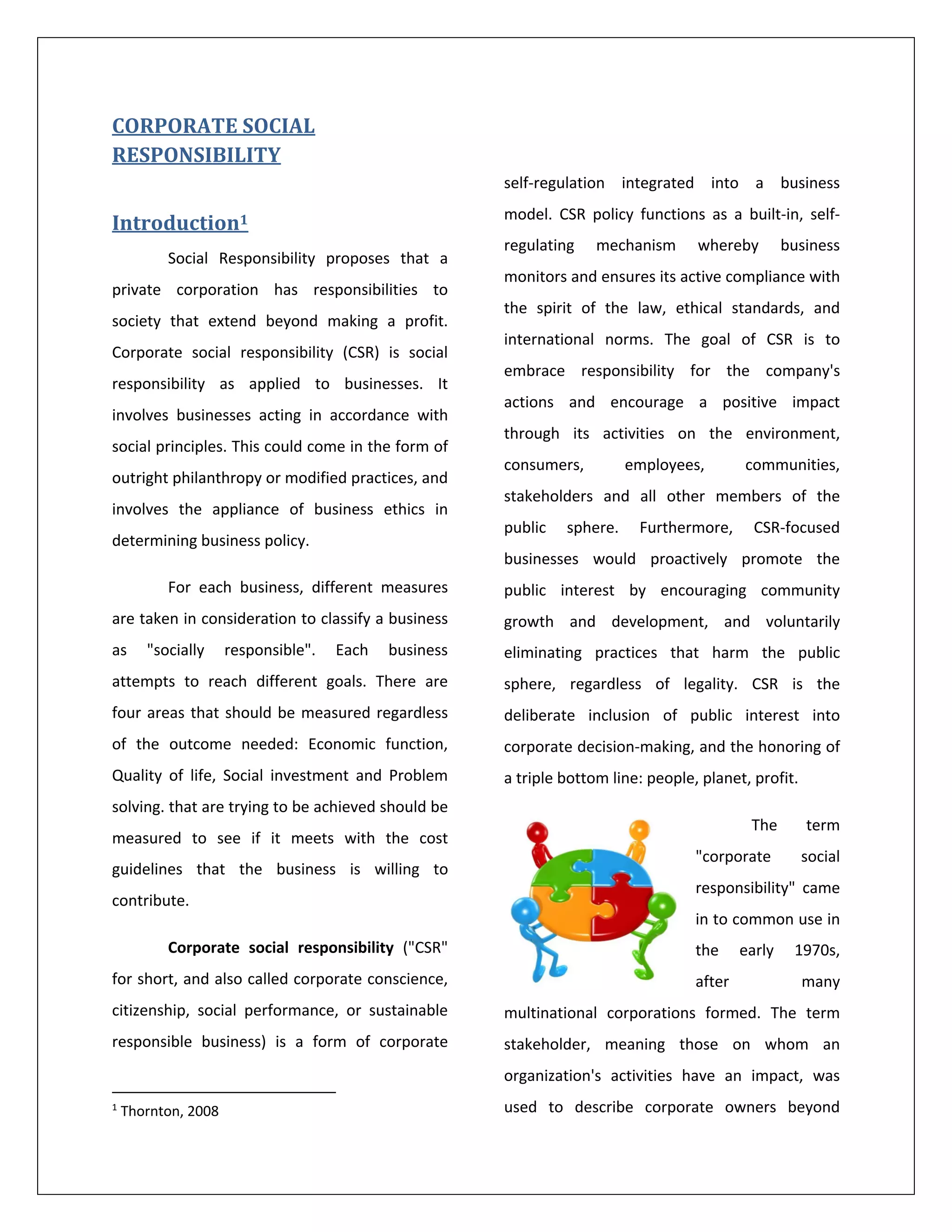 A Quick Look at CSR (with examples) | PDF