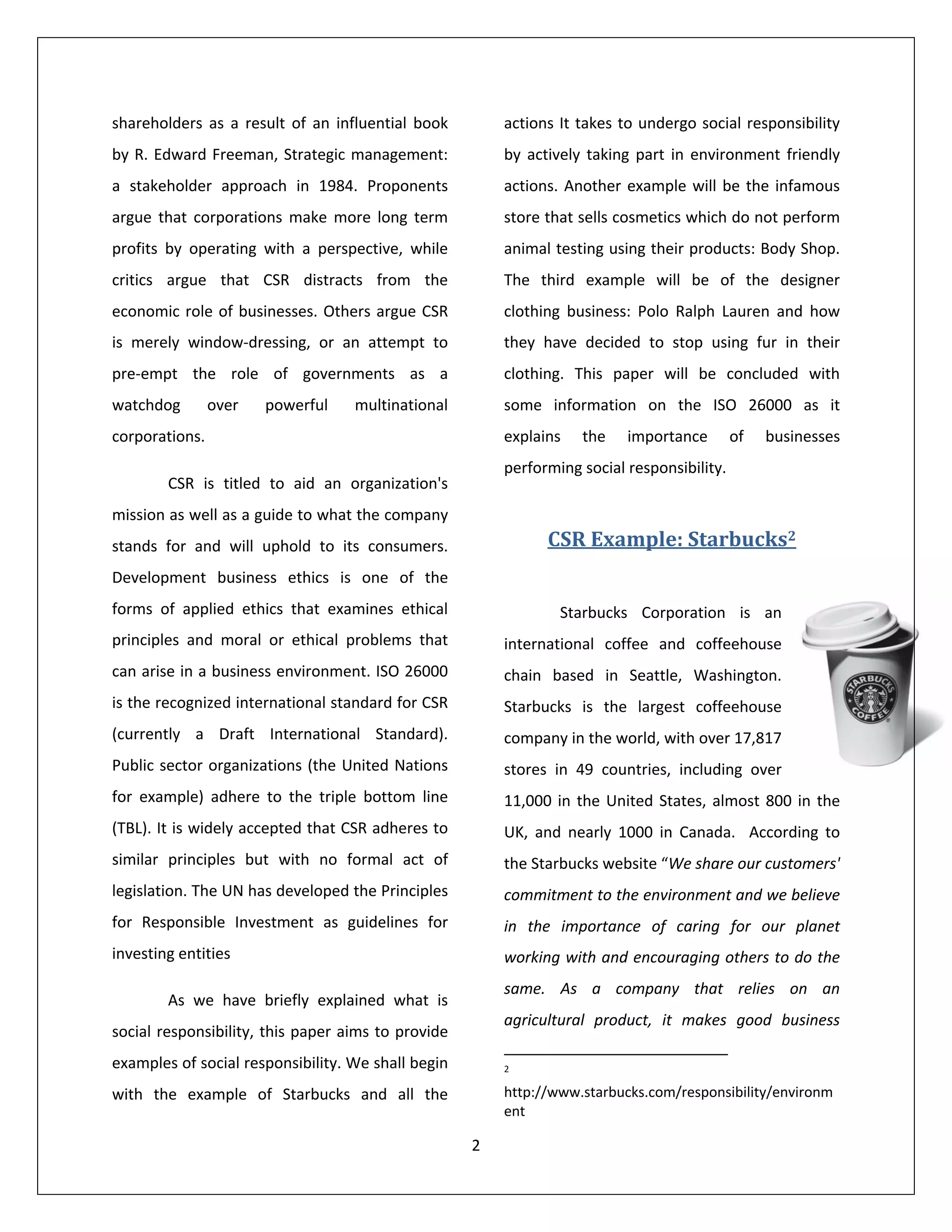 A Quick Look at CSR (with examples) | PDF