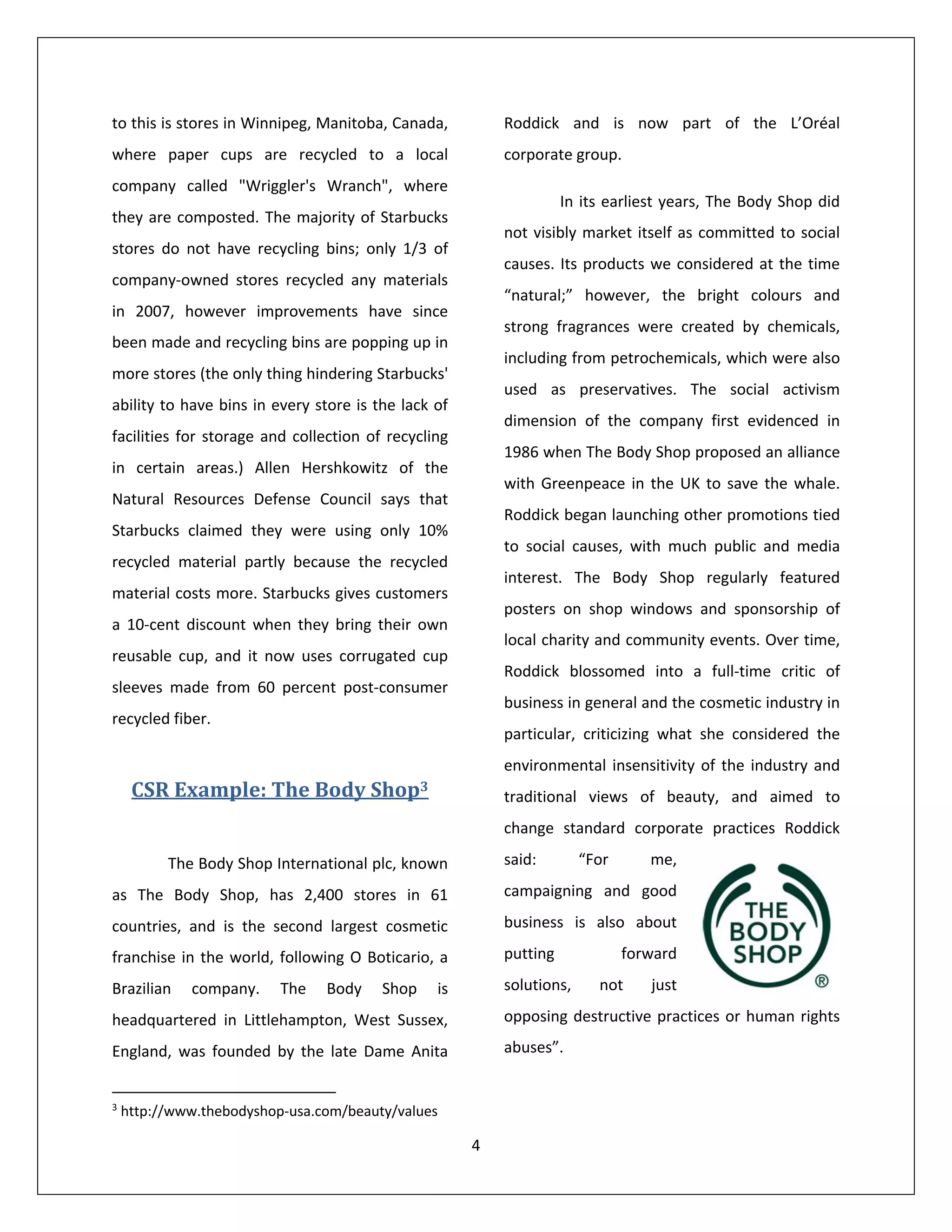 A Quick Look at CSR (with examples) | PDF