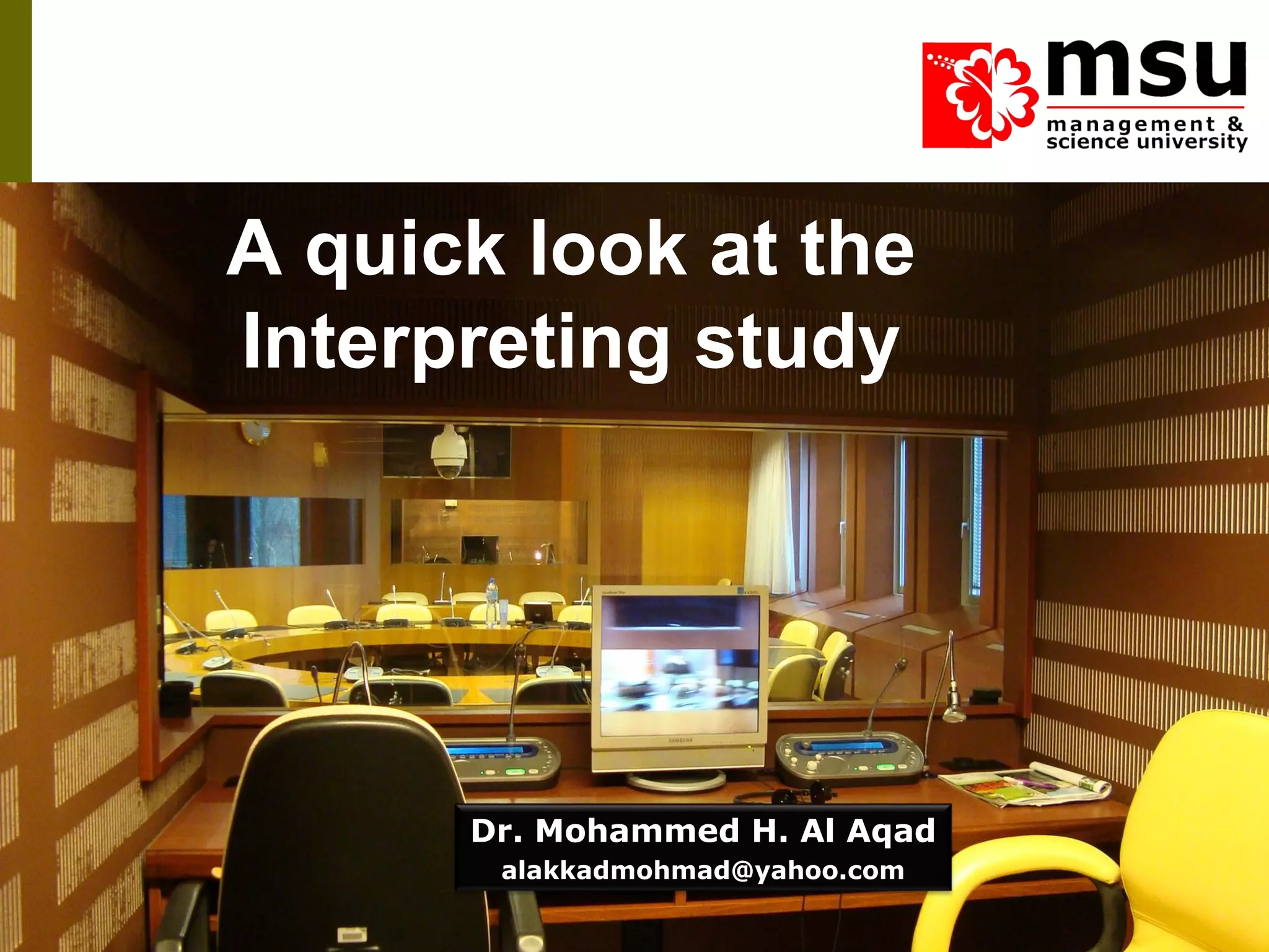 A quick look at the interpreting study (chpt 1) | PDF