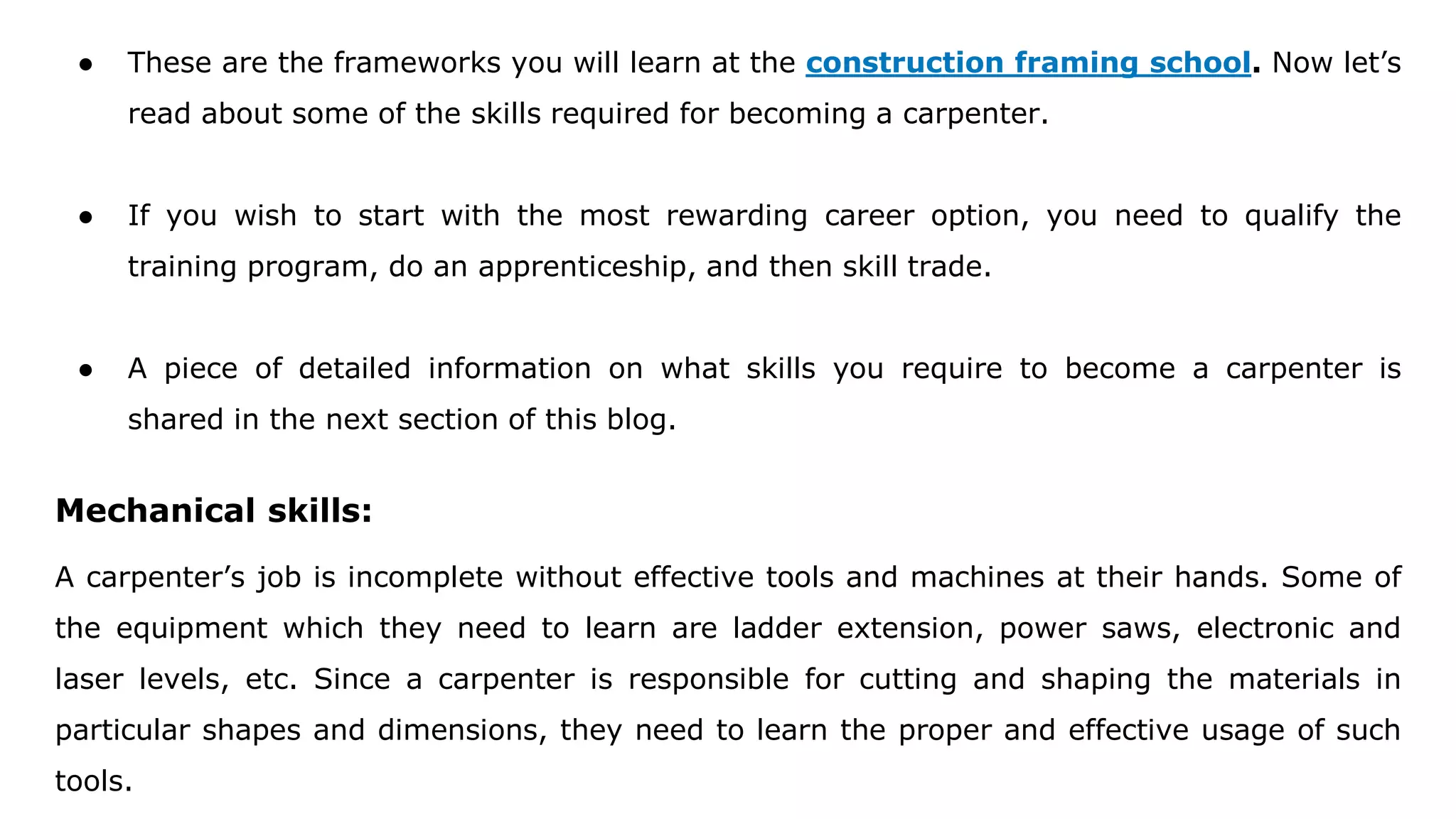 A quick look into the skills and framing techniques required for ...
