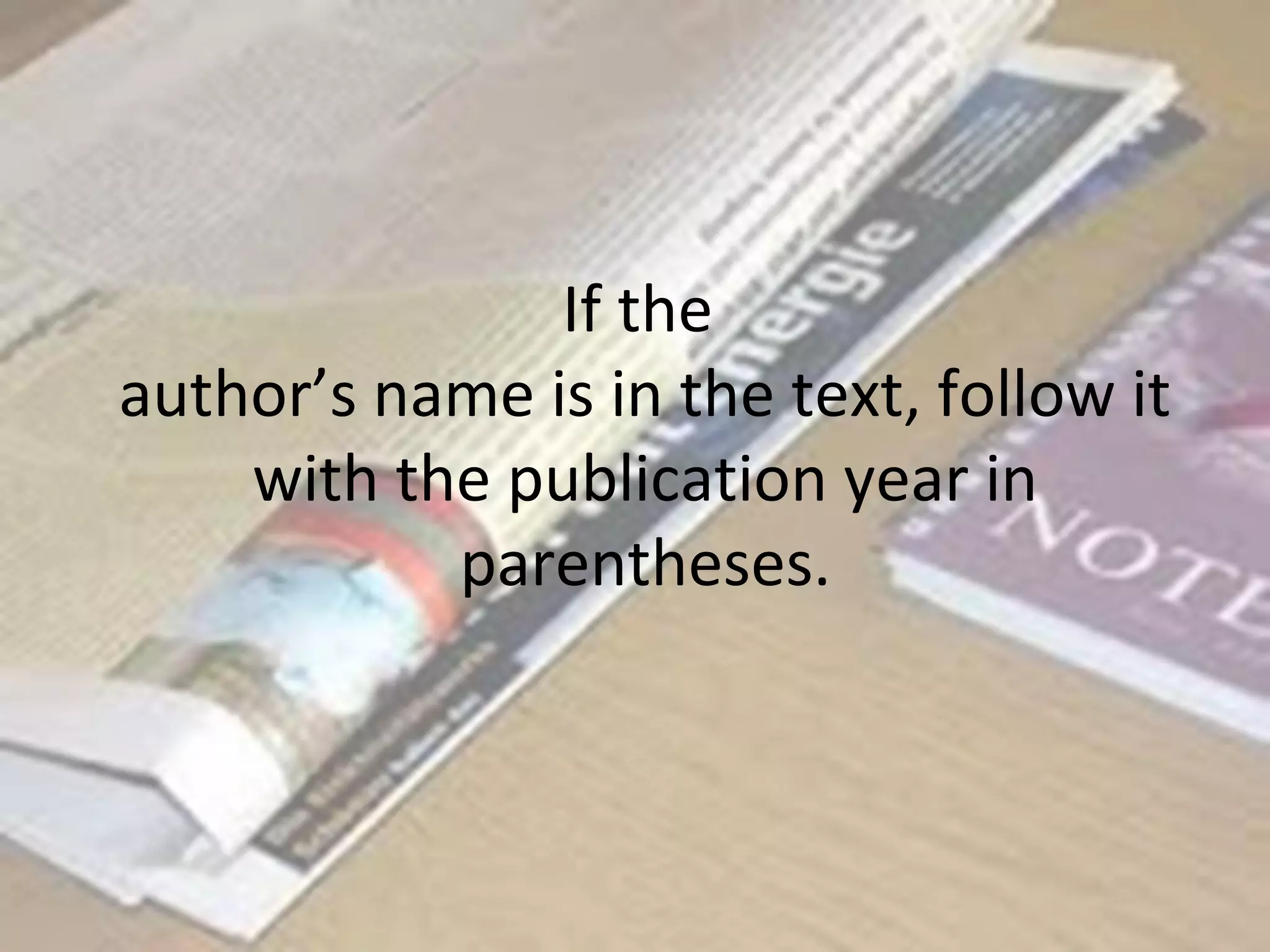 A quick style guide on asa format | PPT