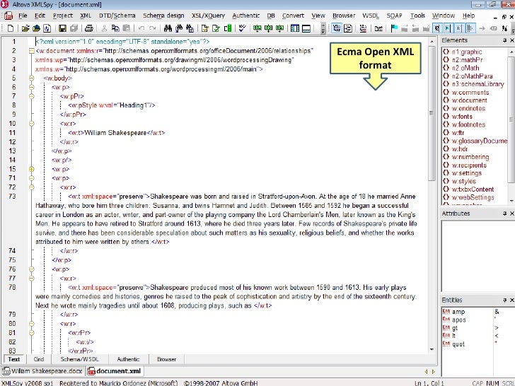 A Quick Tour Of Open XML Formats