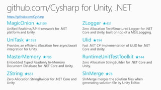 A quick tour of the Cysharp OSS | PDF
