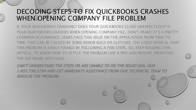 A quick way to resolve QuickBooks Crashes when Opening Company File ...