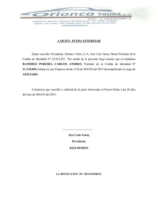 A quien pueda interesar | DOCX