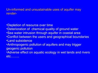 Aquifer mapping pilot programme outcome of pilot areas geo hydrological ...