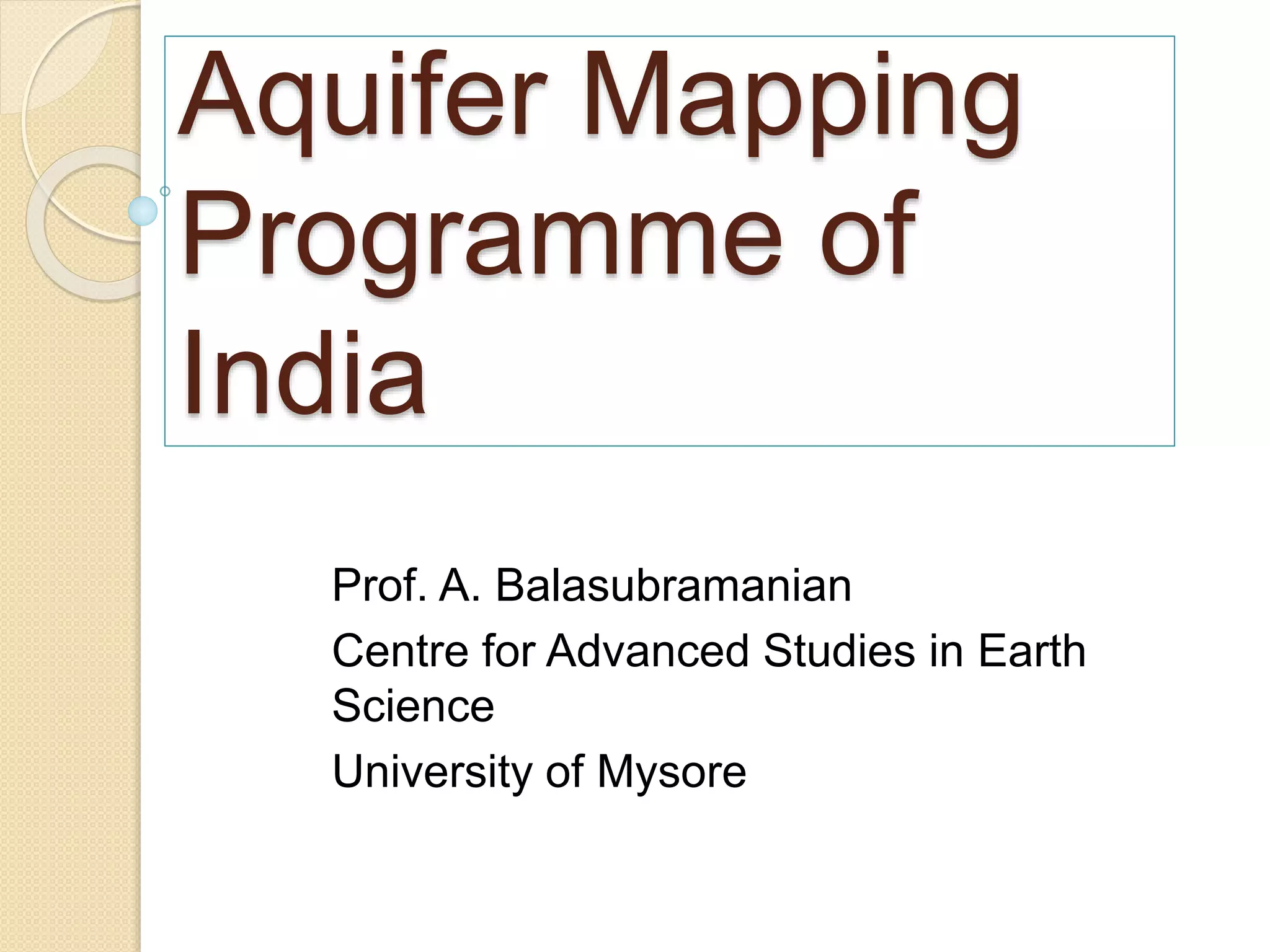 Aquifer Mapping Programme | PPTX