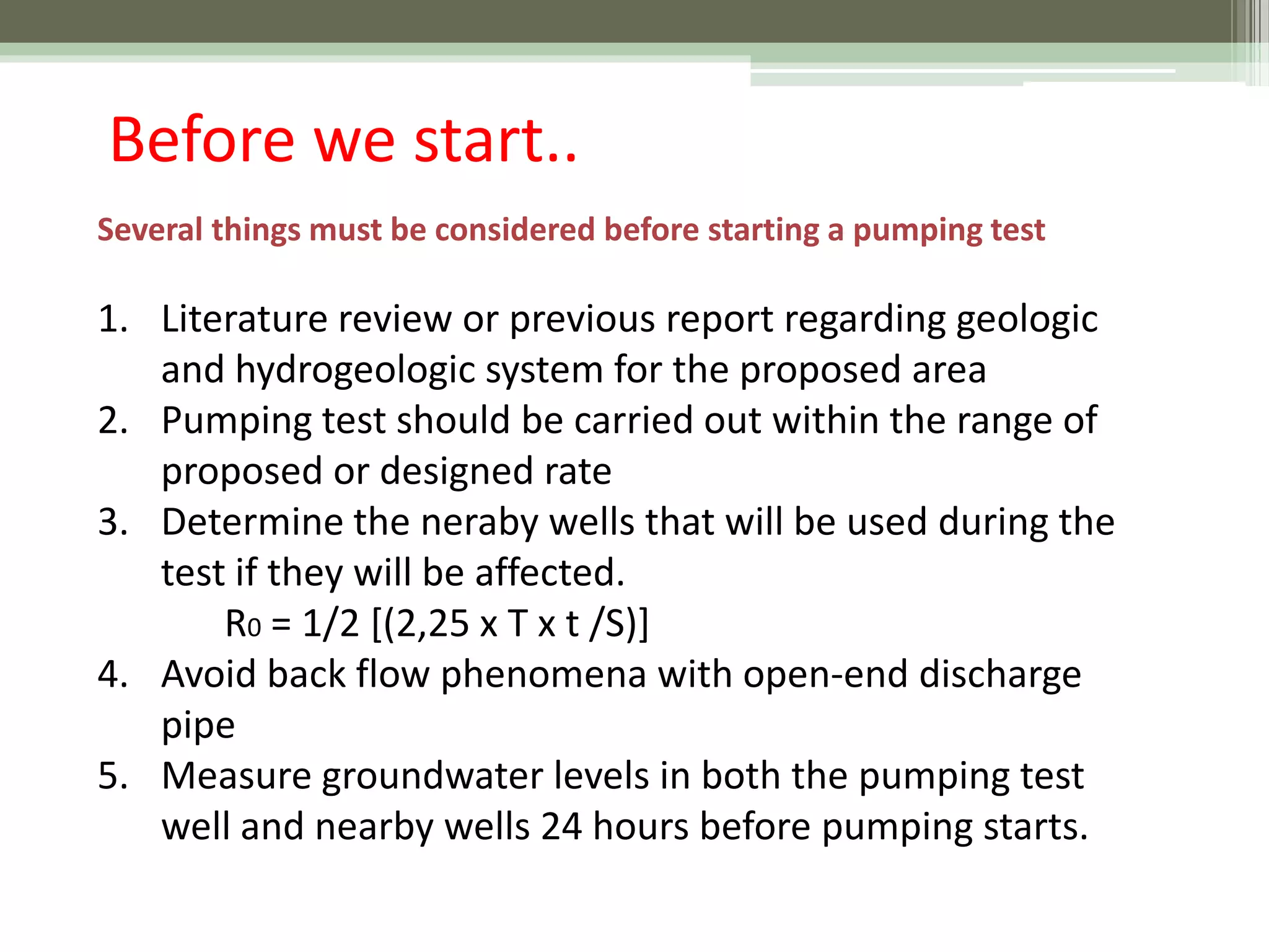 Aquifer test and estimation | PDF