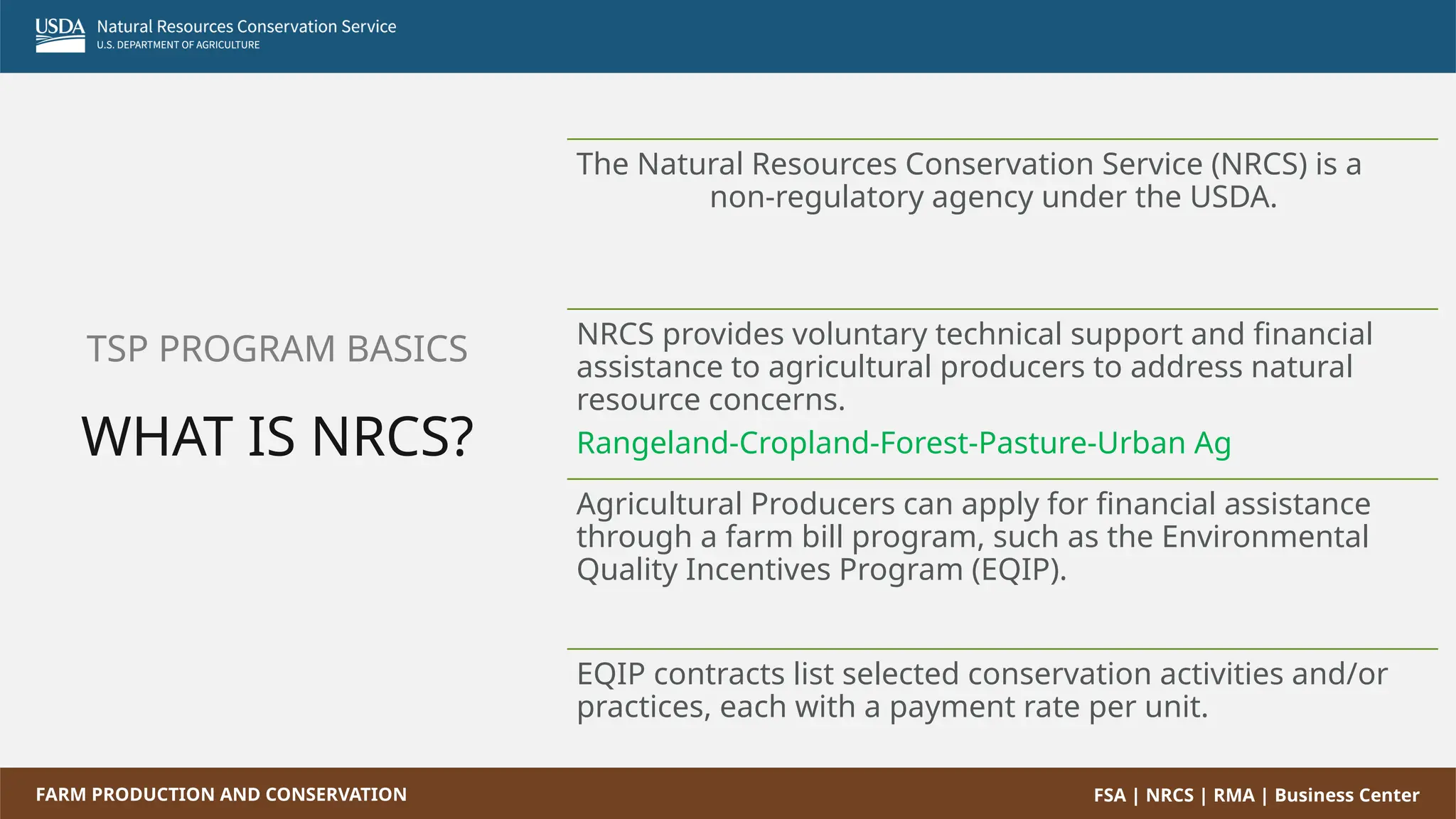 USDA-NRCS Technical Service Provider (TSP) Program: An Overview of ...