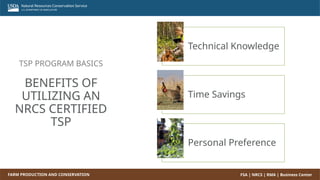 USDA-NRCS Technical Service Provider (TSP) Program: An Overview of Processes and Considerations ...
