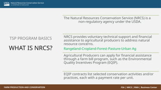 USDA-NRCS Technical Service Provider (TSP) Program: An Overview of ...