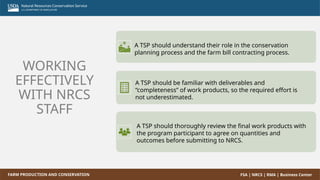 USDA-NRCS Technical Service Provider (TSP) Program: An Overview of Processes and Considerations ...