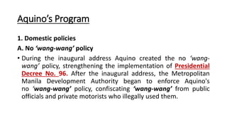 Benigno Simeon Aquino III Administration (Mga Piling Reporma/Batas) | PPTX