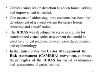 physical examination and treatment planning, icdas | PPTX