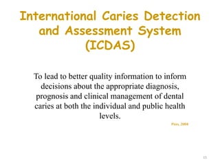 physical examination and treatment planning, icdas | PPTX
