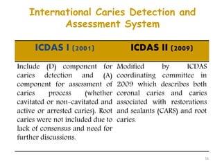 physical examination and treatment planning, icdas | PPTX
