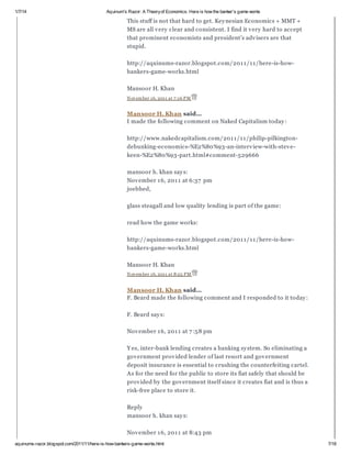 Aquinum's razor a theory of economics here is how the banker's game ...